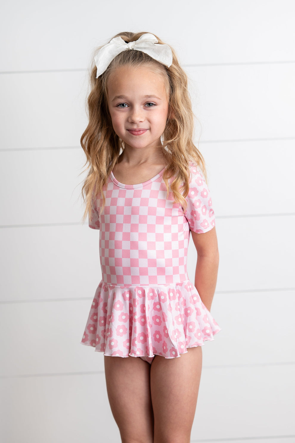 Pinky Check Flower Skirted Leotard – Tightspot Dancewear Center